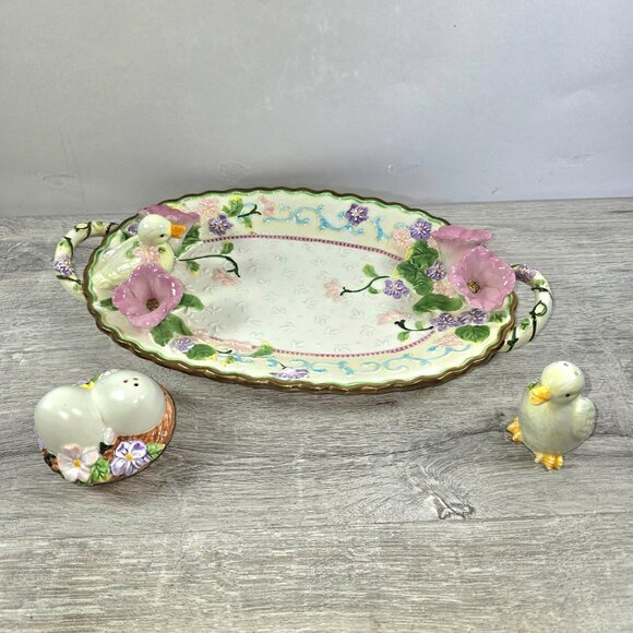 Avon | Dining | Vtg Avon Springtime Serving Dish Set Hand Painted ...